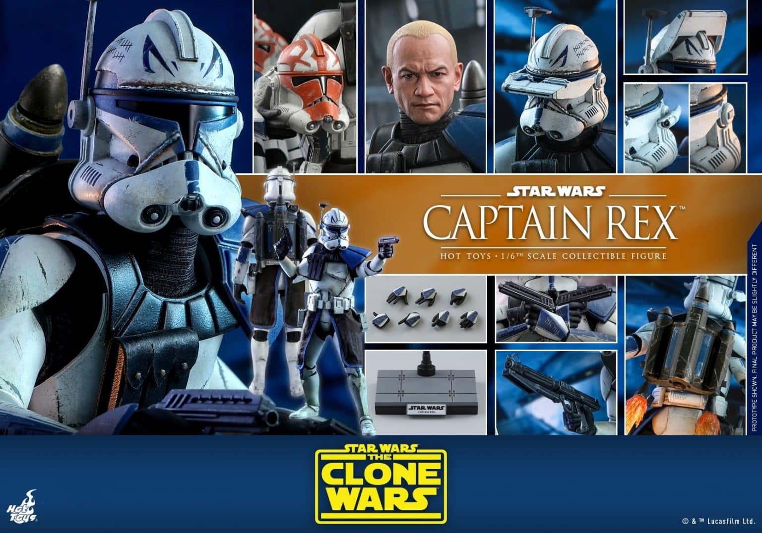 Star Wars: The Clone Wars Captain Rex Collectible Hot Toys Figure ...