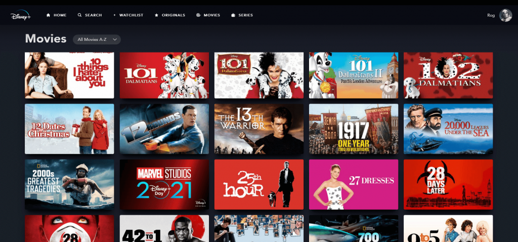 A-Z Listing Returns To Disney+ – What's On Disney Plus